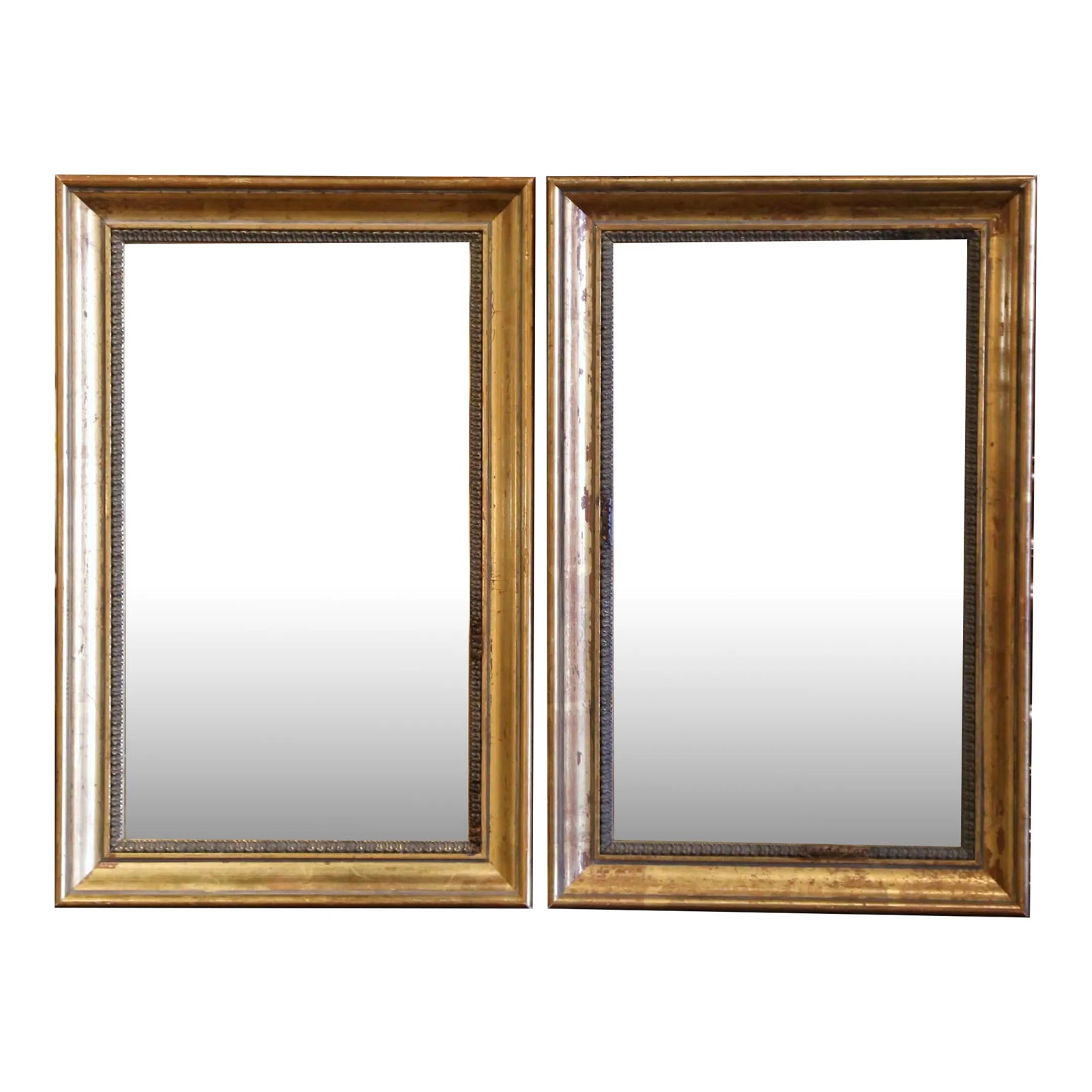 Pair of Early 20th Century French Giltwood Mirrors With Original ...