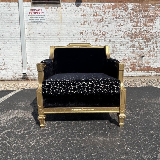 Late 20th Century Wood-Framed Cheetah Pattern Lounge Chair in Velvet ...