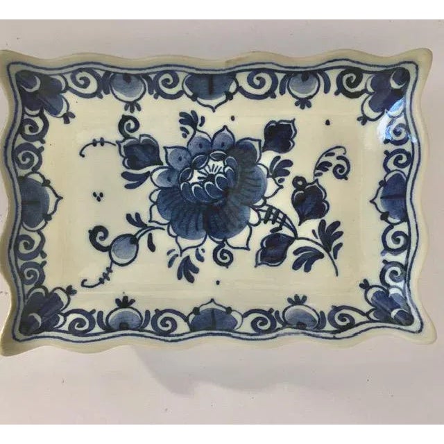 Vintage Delft Blue & White Miniature Tray | Chairish