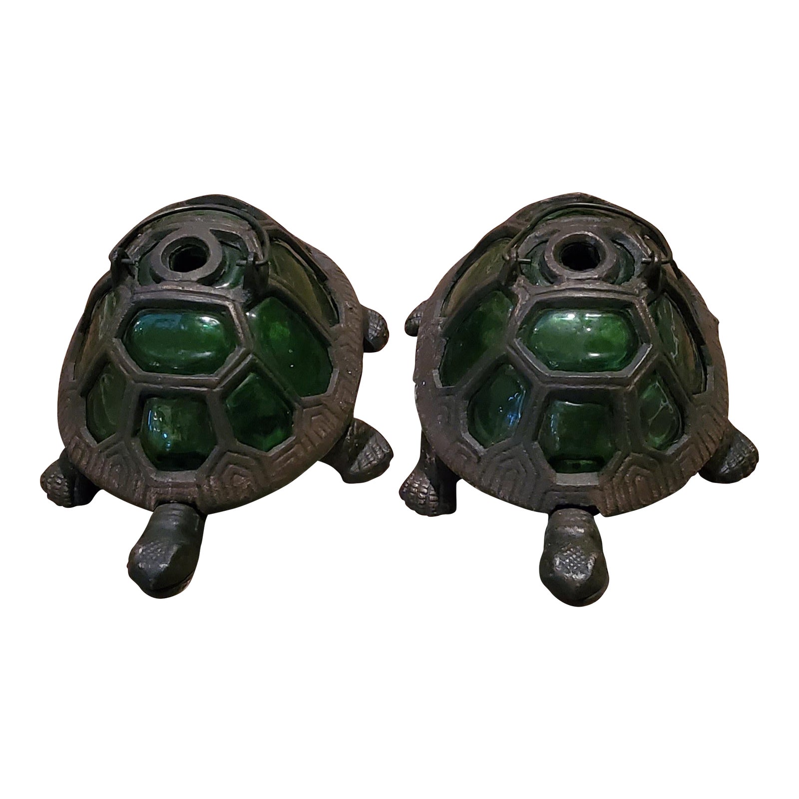 Vintage Cast Iron Turtle Candle Holders - a Pair | Chairish