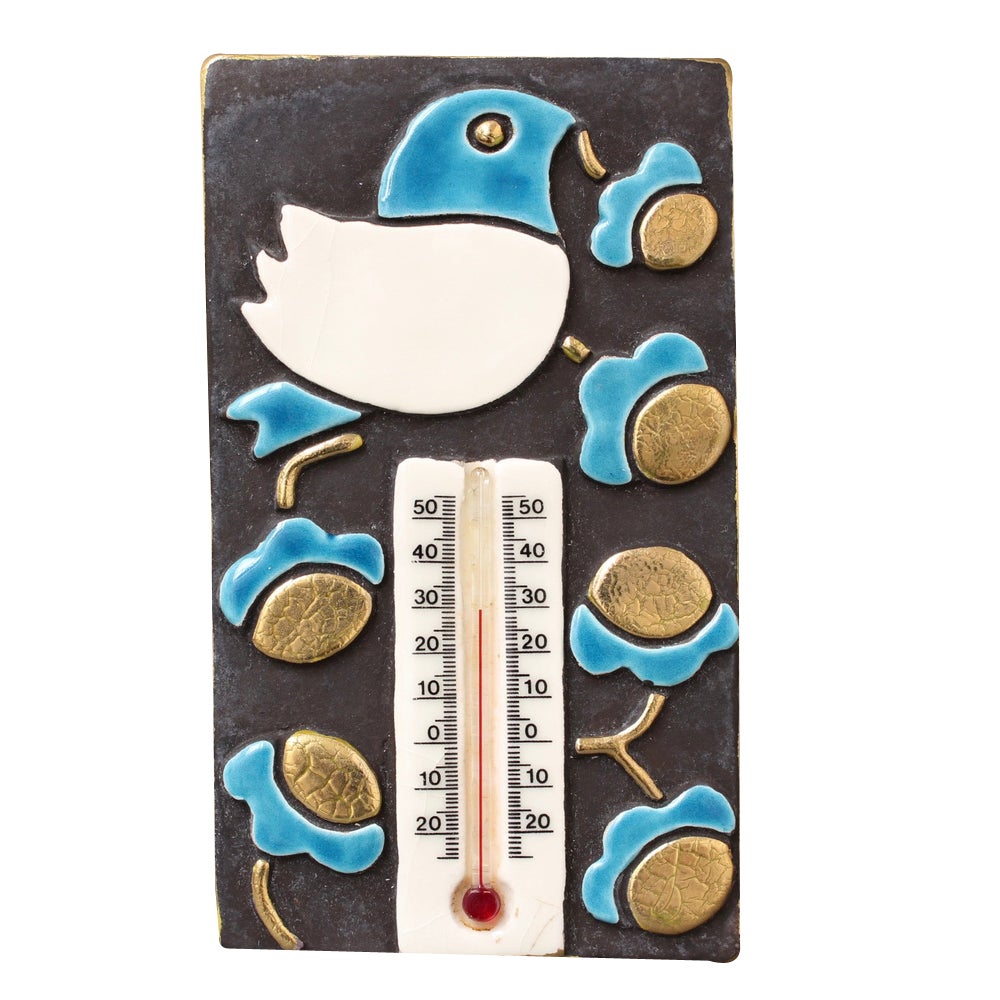 Vintage Ceramic Thermometer and Casing by Mithé Espelt, 1960s | Chairish