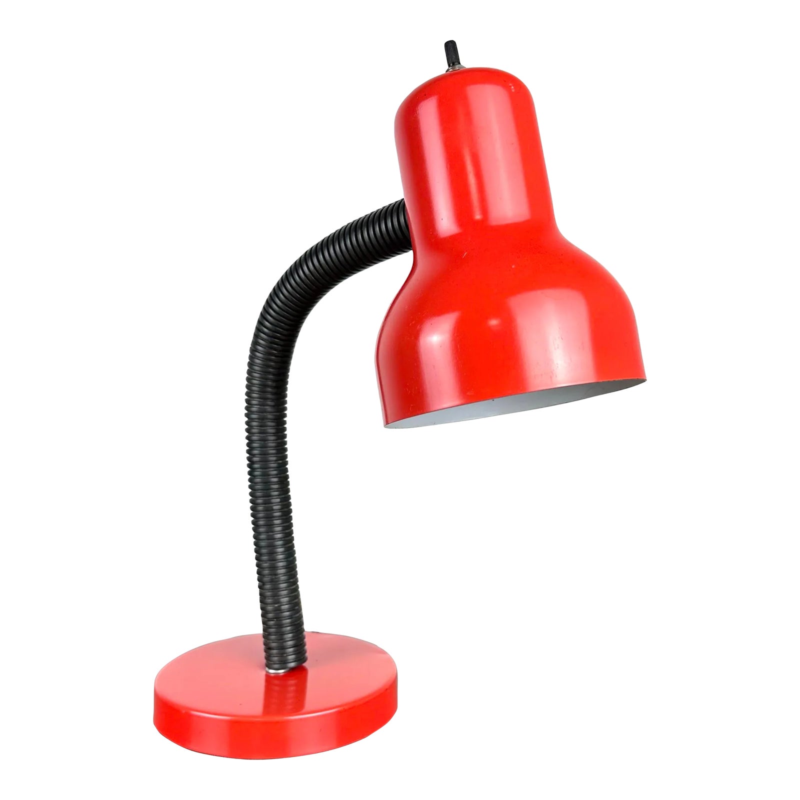 Vintage 1980’s Red / Black Gooseneck Desk Lamp | Chairish