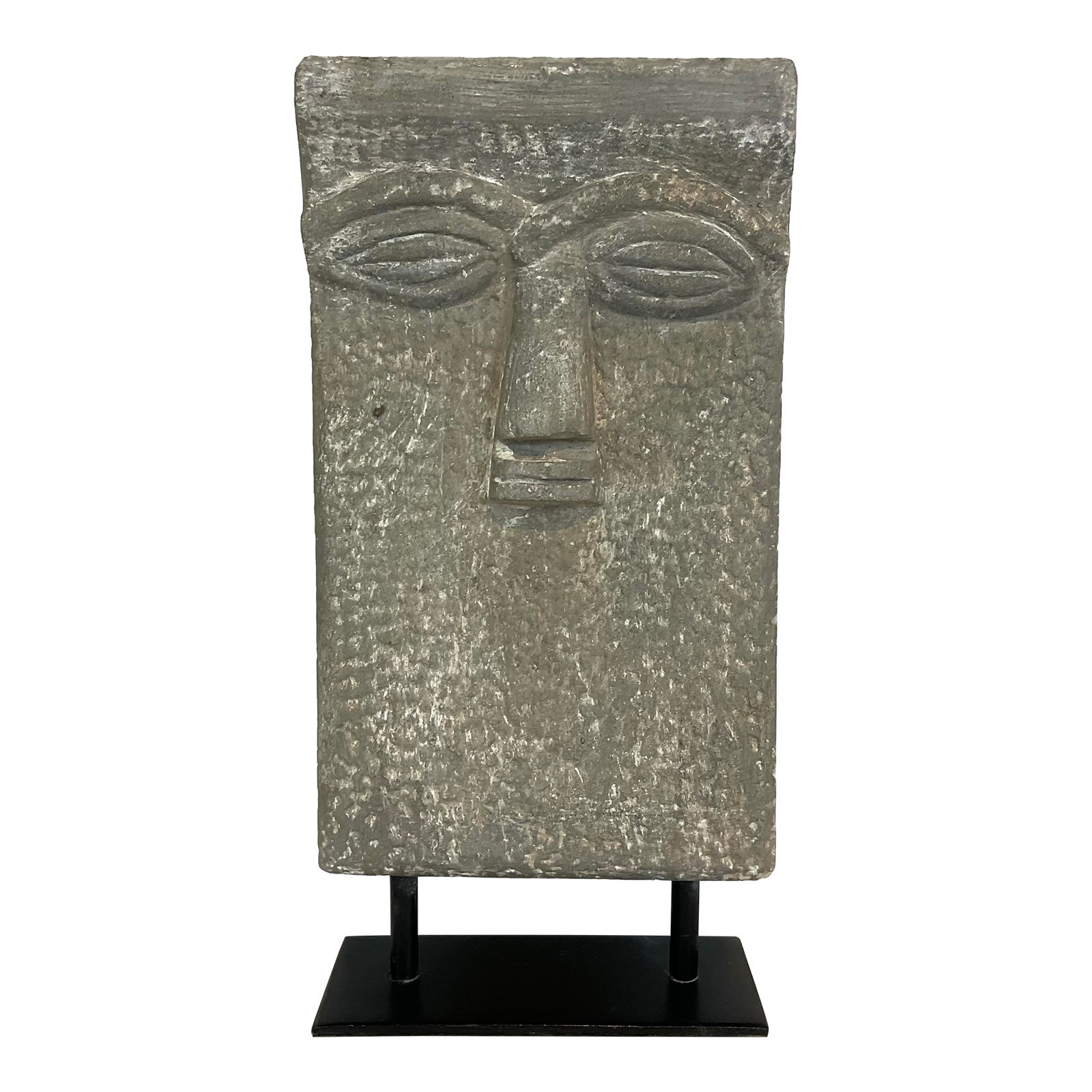 Currey & Company Mid-Century Modern Style Large Concrete Mask on Stand ...