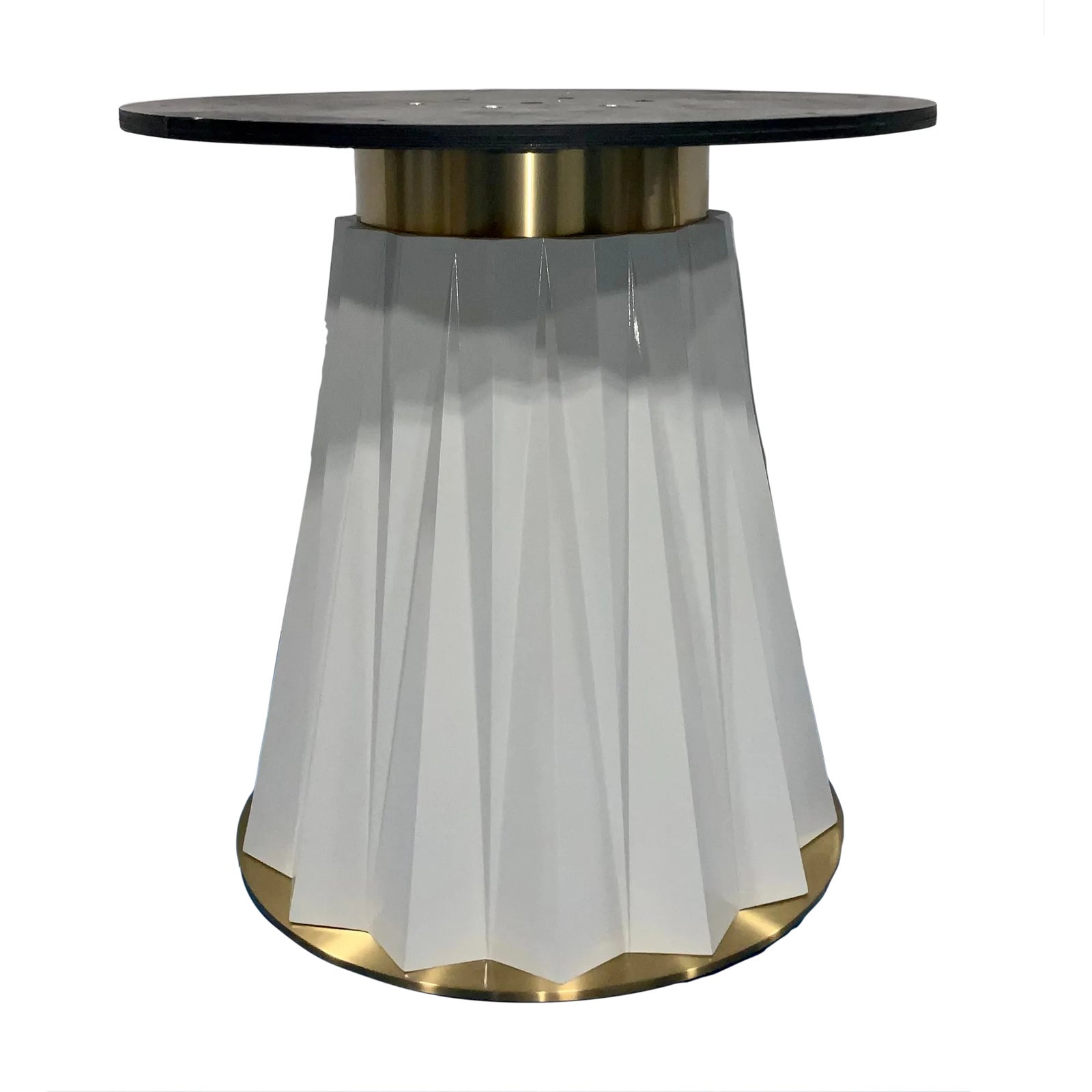 Baker Fluted White Wood Dining Table Base | Chairish