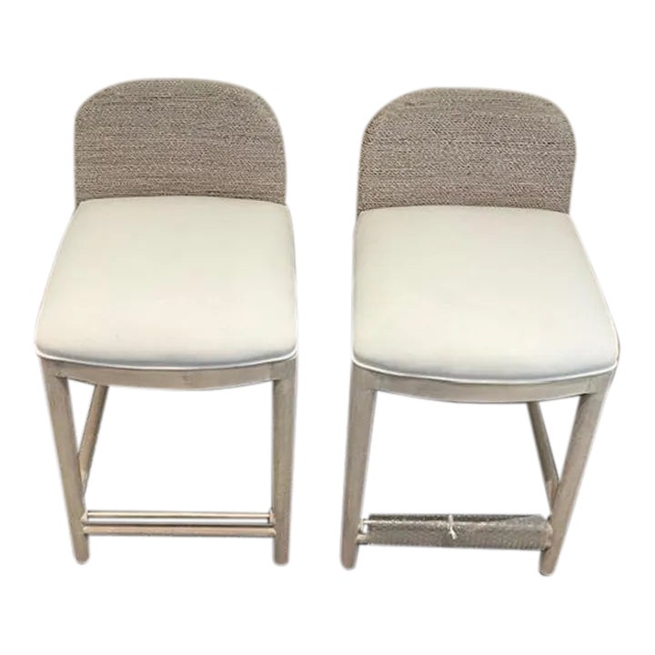 Set of 2 Palecek Surrey Counter Stools | Chairish