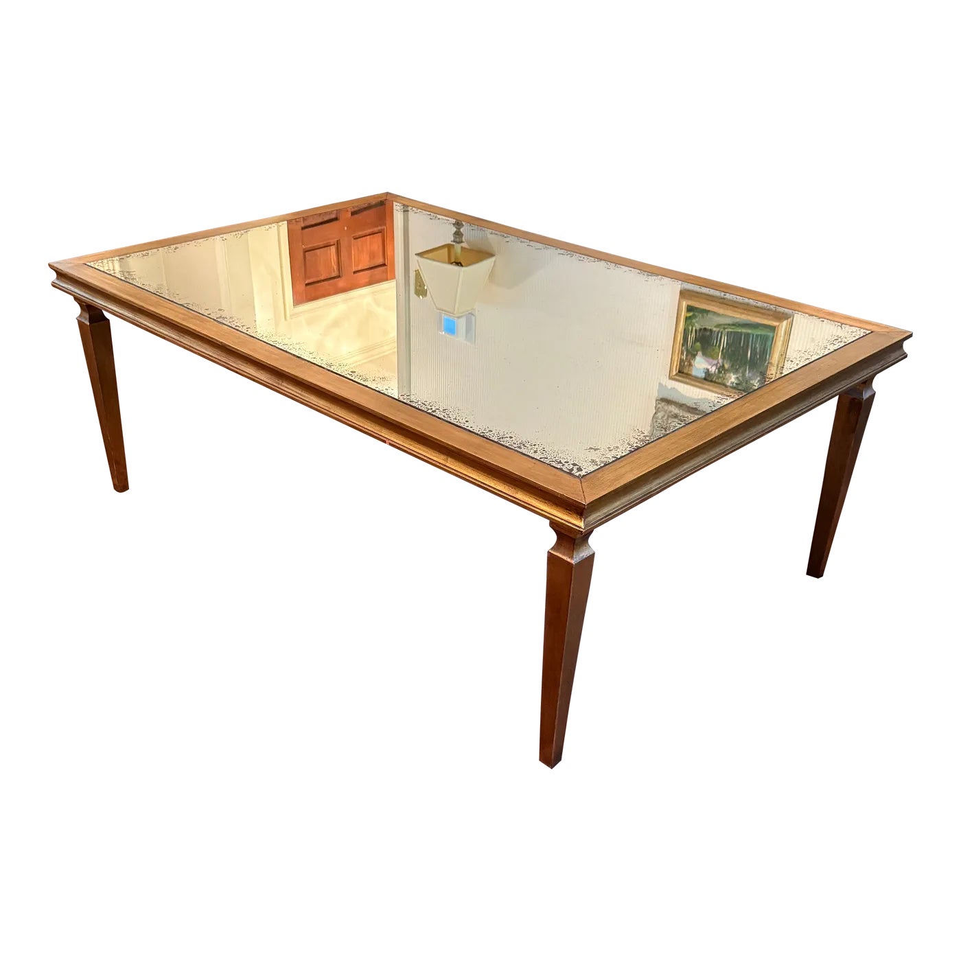 Jonathan Charles Gilded Rectangular Coffee Table | Chairish
