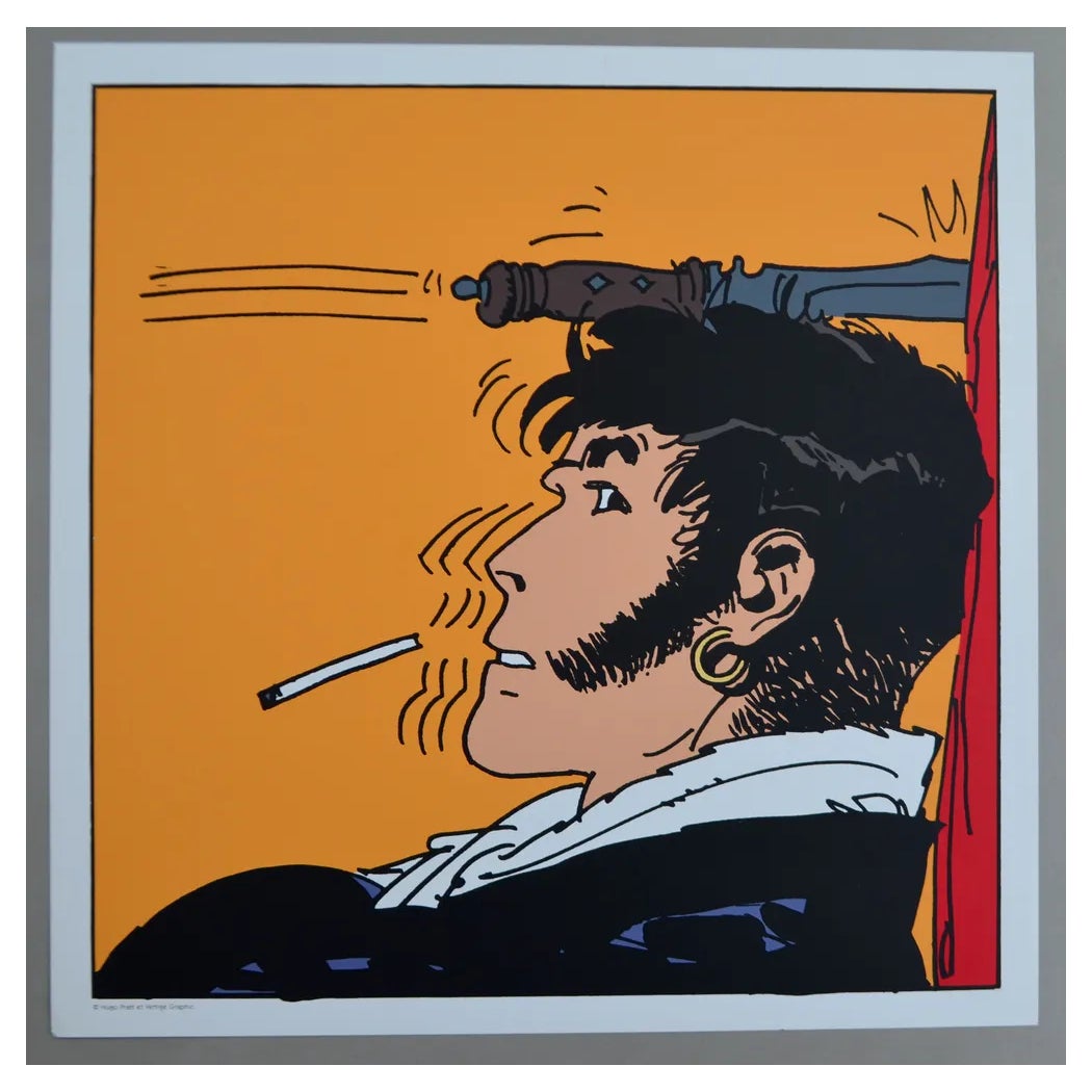 Hugo Pratt, Corto Maltese Knife, 1990, Serigraph | Chairish