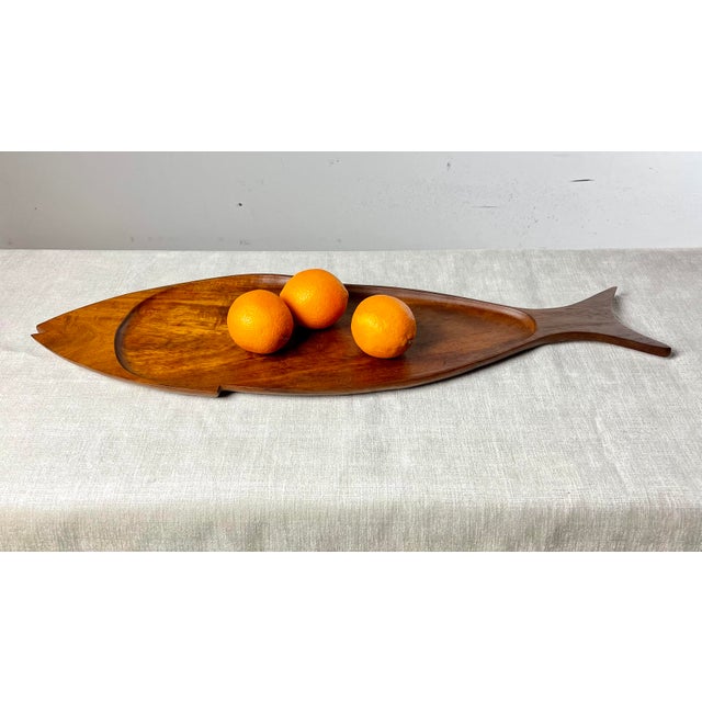 Vintage Fish-Shape Mahogany Serving Tray by Fritz Mevs Factory Haiti ...