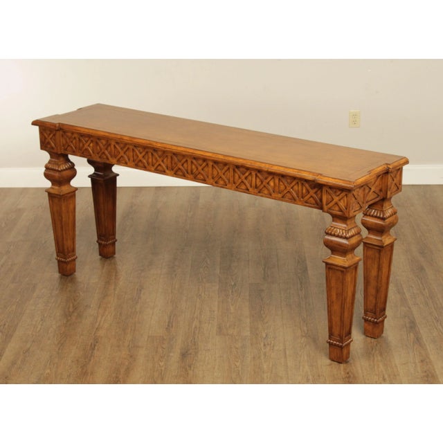 French Neoclassical Style Long Carved Wood Console | Chairish