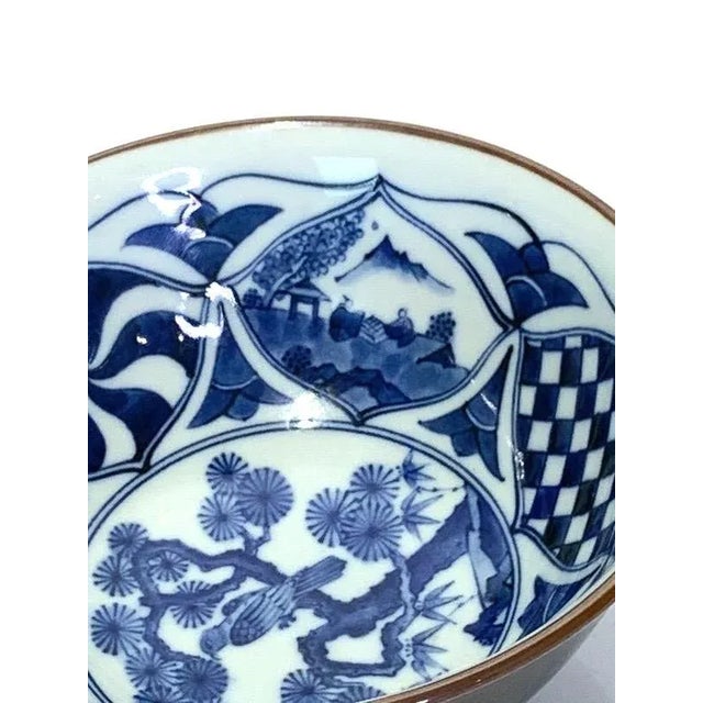 1950s Chinese Batavia Ware Blue and White Bowl With Interior Scenes ...