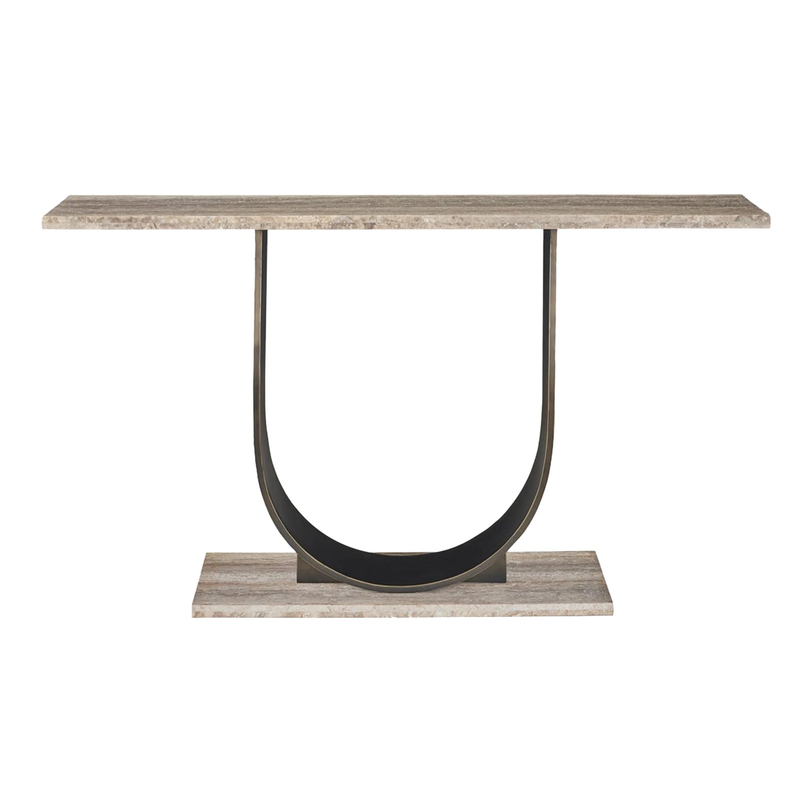 Contemporary Equilibrium Metal Console Table | Chairish