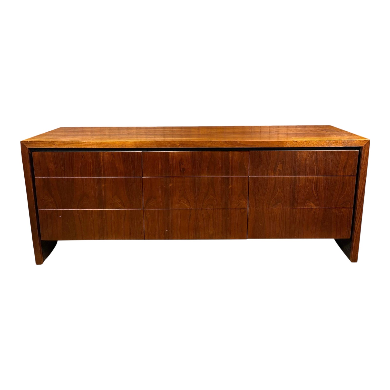 Dillingham Mid Century Walnut Lowboy Dresser | Chairish
