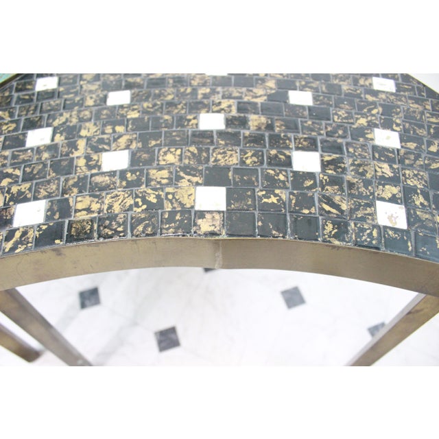 Mid Century Modern Table Set Tile Italian Mezza Luna | Chairish