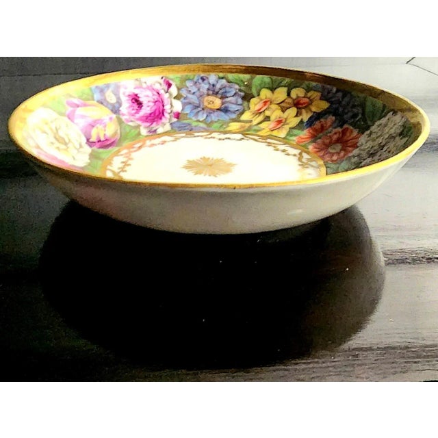 Antique Hand-Painted Gold Rim Porcelain Saucer | Chairish