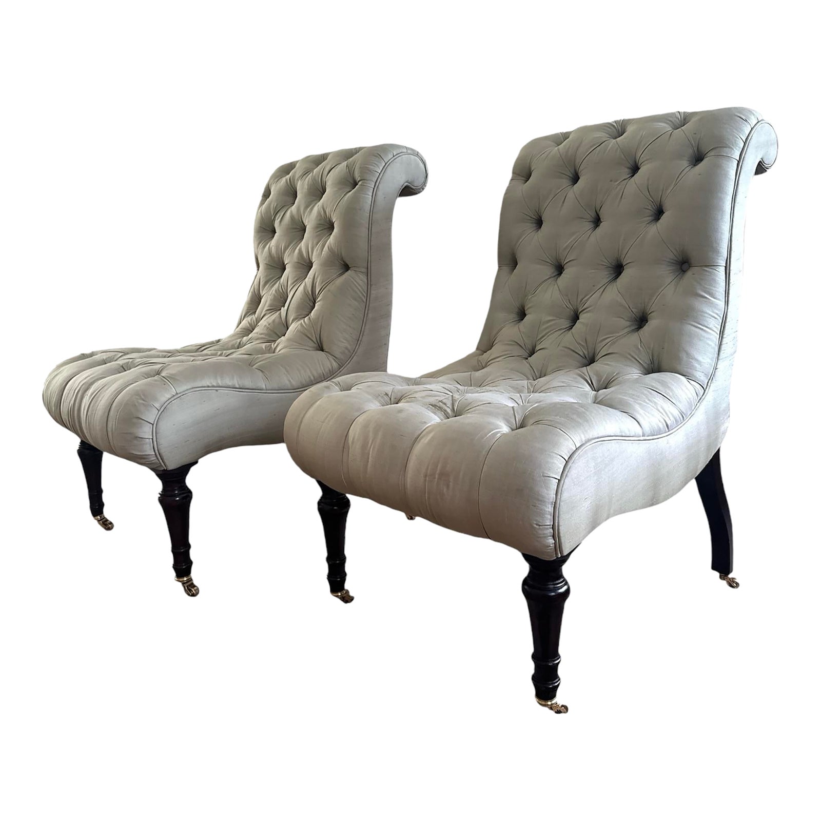 George Smith Brewster Tufted Chairs - a Pair | Chairish