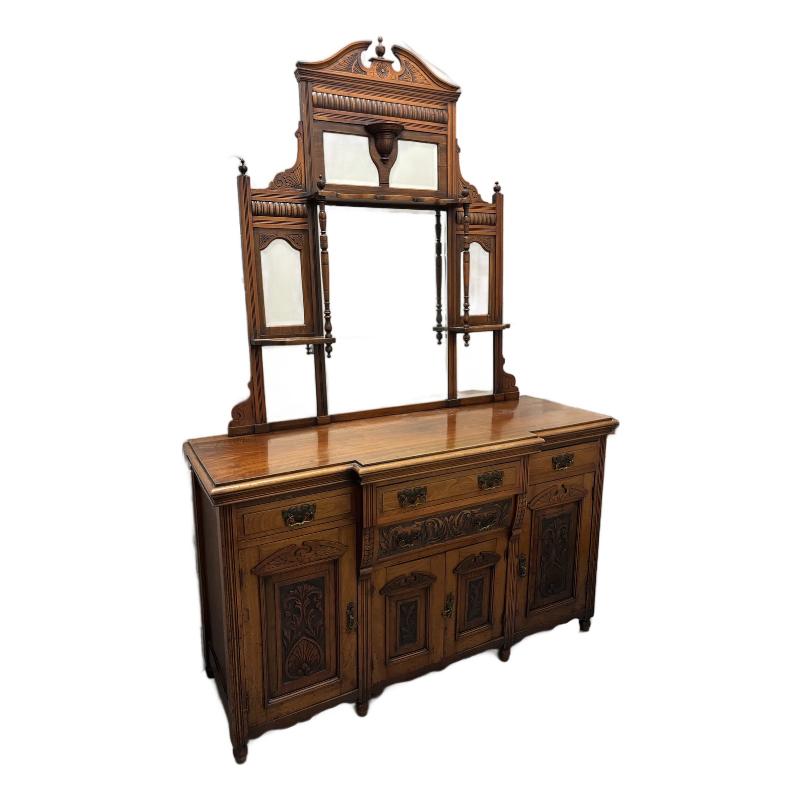 Antique Spanish Mission Style Sideboard / Buffet With Mirror | Chairish