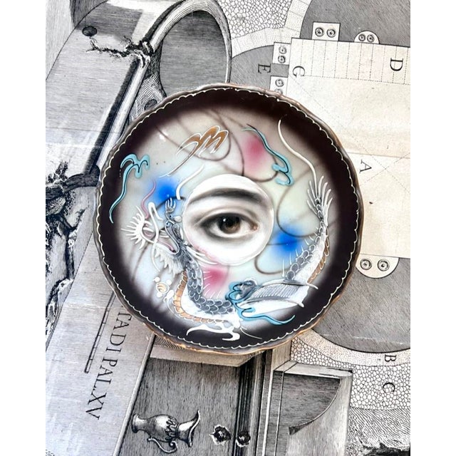 Lover's Eye Painting on a Japanese Satsuma Dragonware Plate by Susannah ...