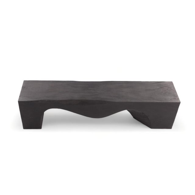 71" Inch Long Modern Black Sculpture Bench - 3 | Chairish