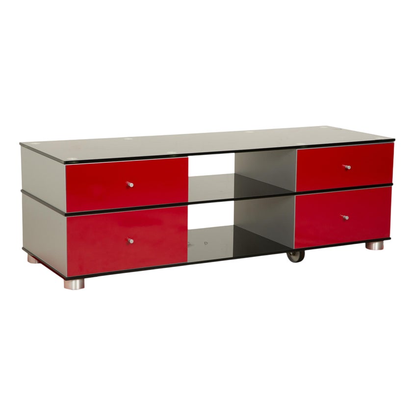 CL 1552 Glass Sideboard in Red | Chairish