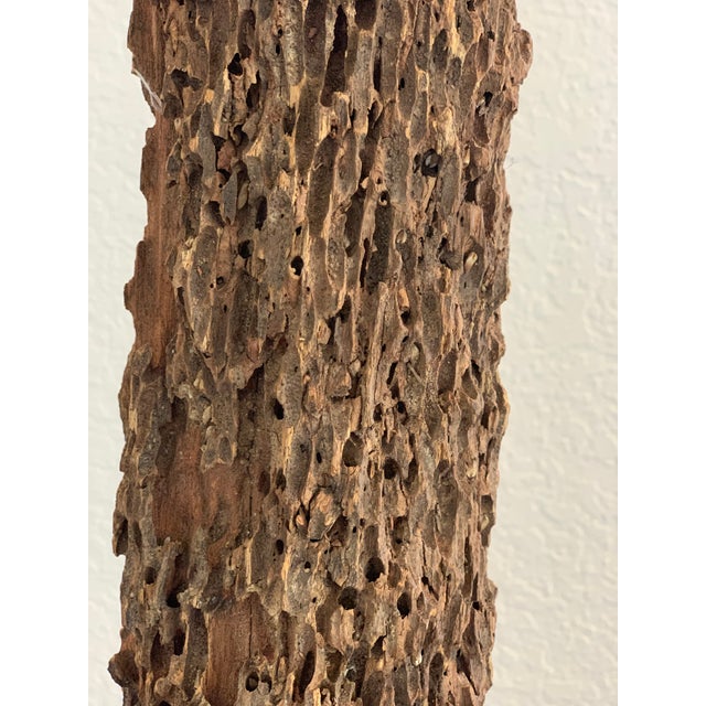 Set of Three- Textured Wood Spike Sculptures, 7 Ft Tall | Chairish