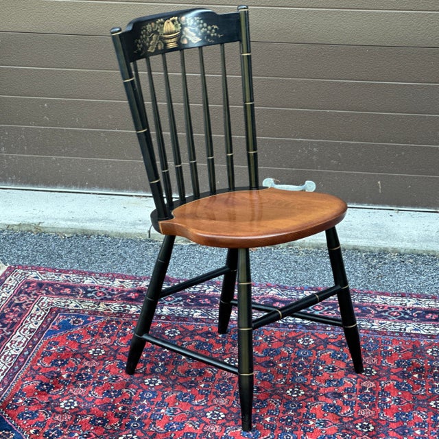 Vintage L. Hitchcock Stenciled Windsor Side Chair | Chairish
