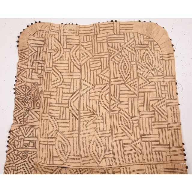 Early 20th Century African Kuba Embroidered Raffia Textile Rug | Chairish