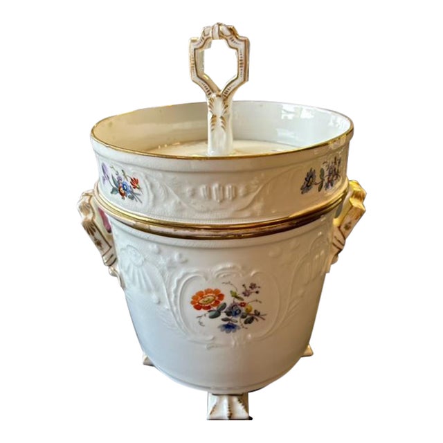 Late 19th Century Antique English Porcelain Ice Bucket | Chairish