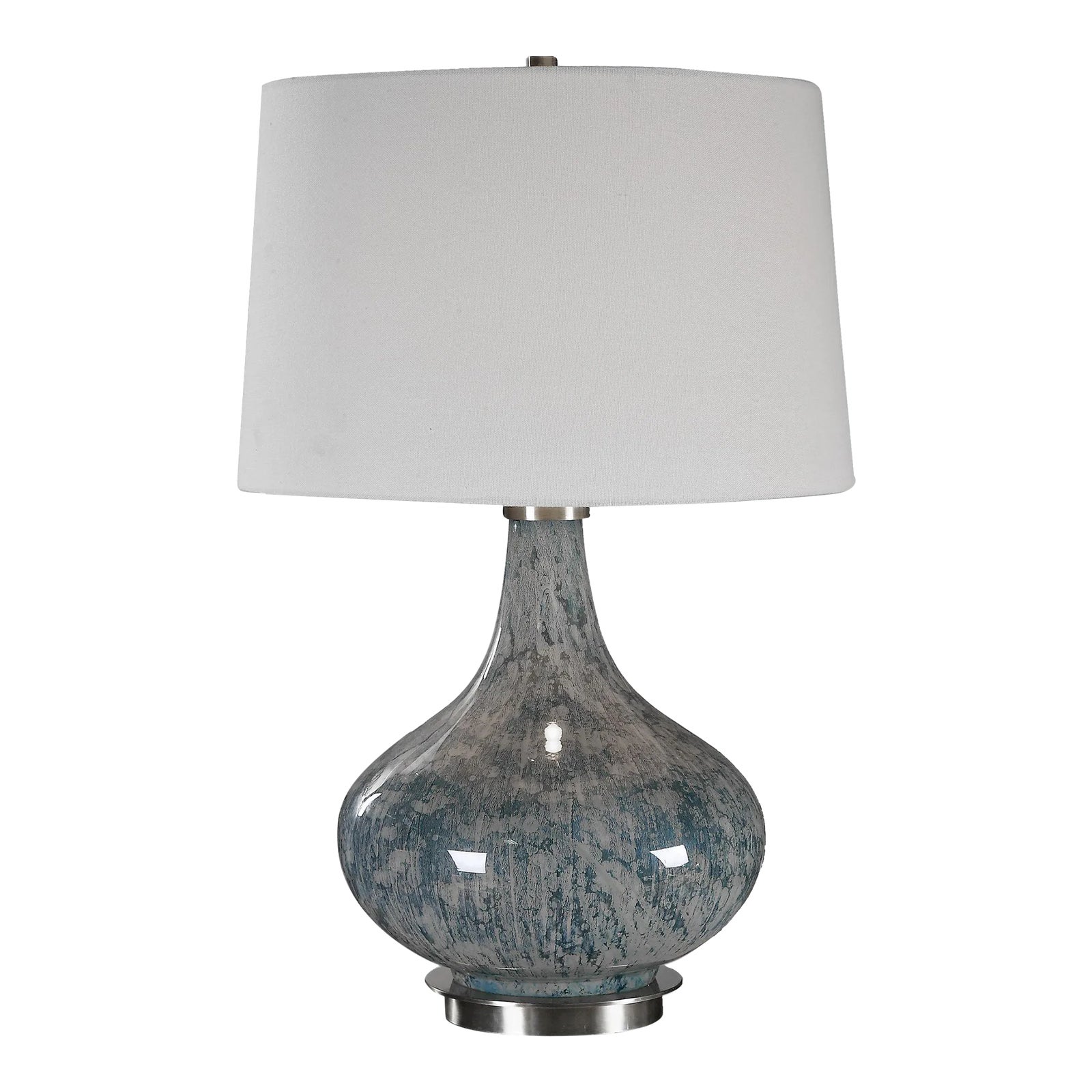 Celinda Blue Gray Glass Lamp | Chairish