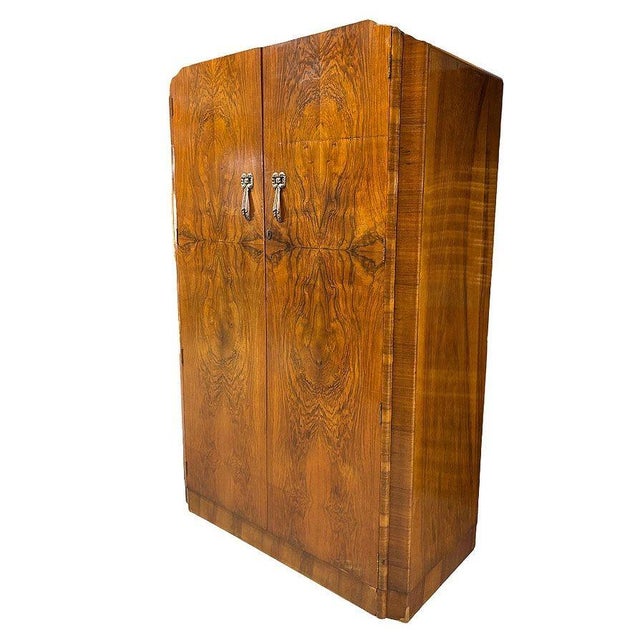 1930s Art Deco "Tombstone" Walnut Men's Armoire by Raven Furniture ...