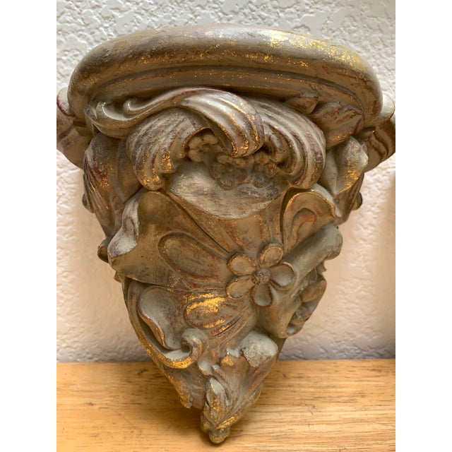 Set of Two Vintage Rococo Style Plaster Wall Accents | Chairish