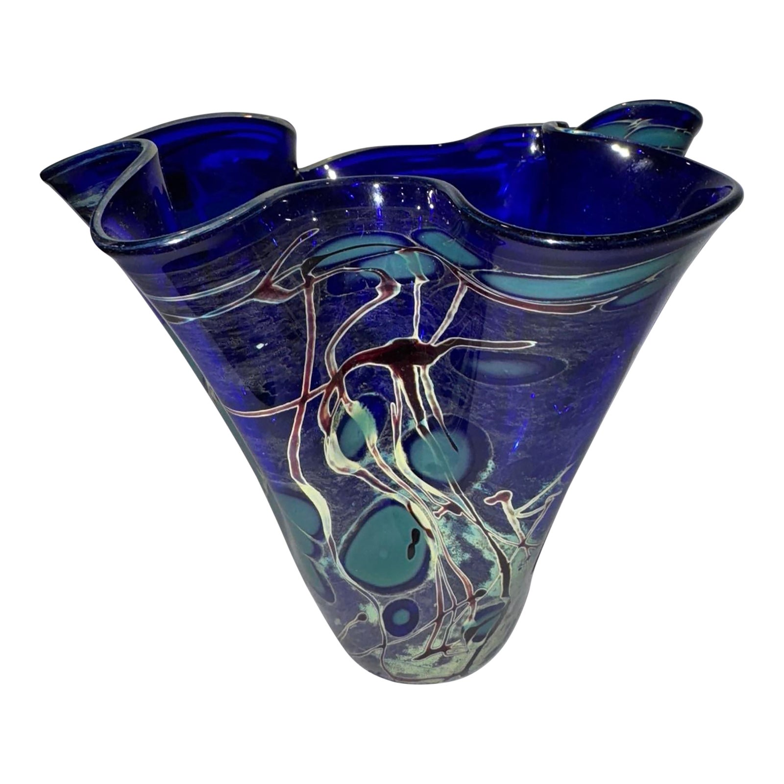 1990s American Studio Glass Handkerchief Vase | Chairish
