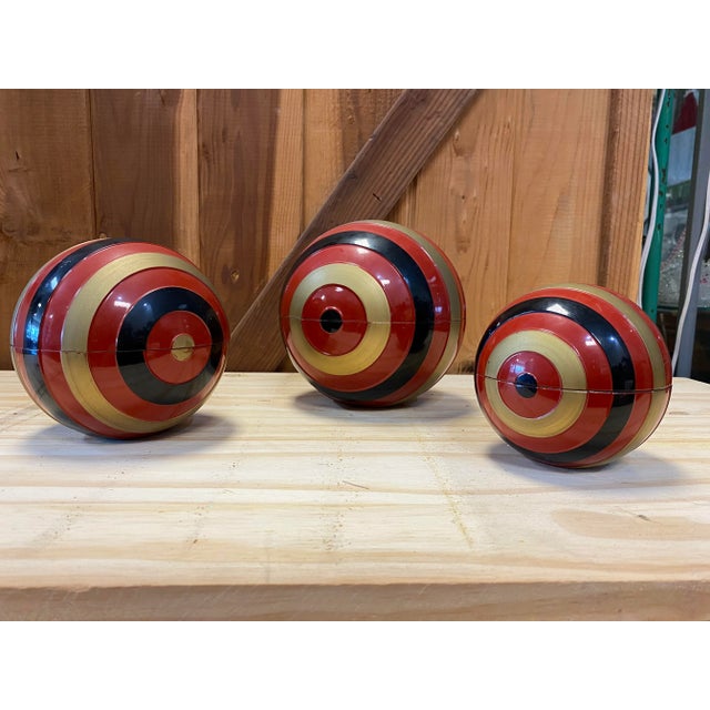 1980's Japanese Ball Shaped Plastic Tea Caddy Storage Containers, Set ...