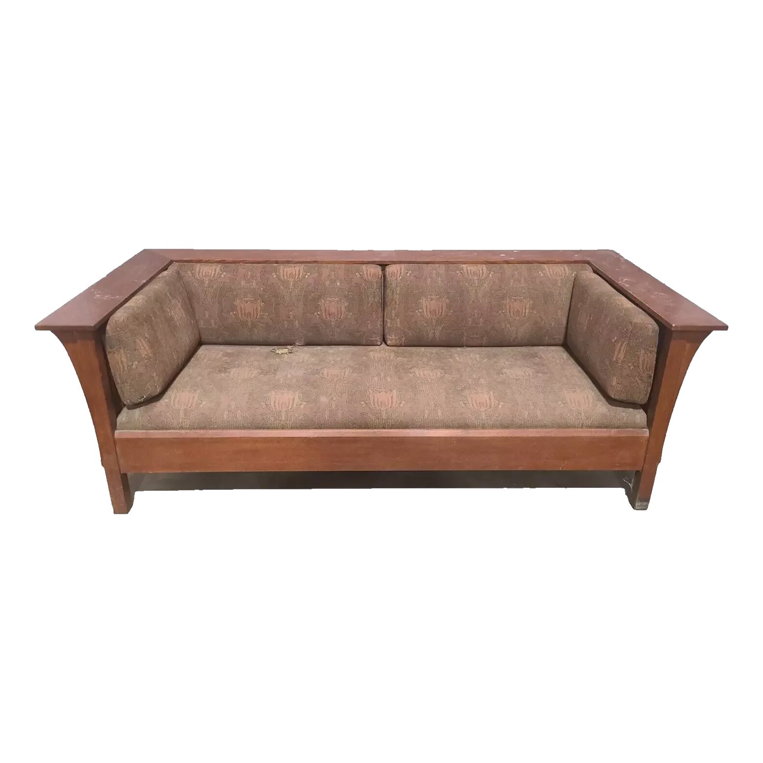 Late 20th Century Stickley Oak Mission Arts & Craft Prairie Sofa | Chairish