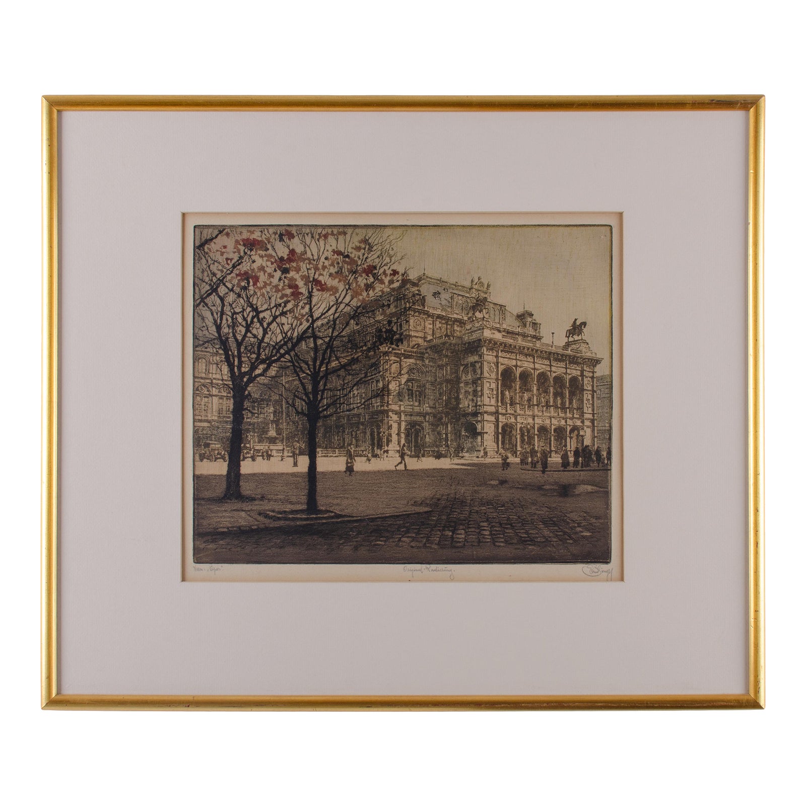 Emil Singer - Vienna Opera Etching | Chairish