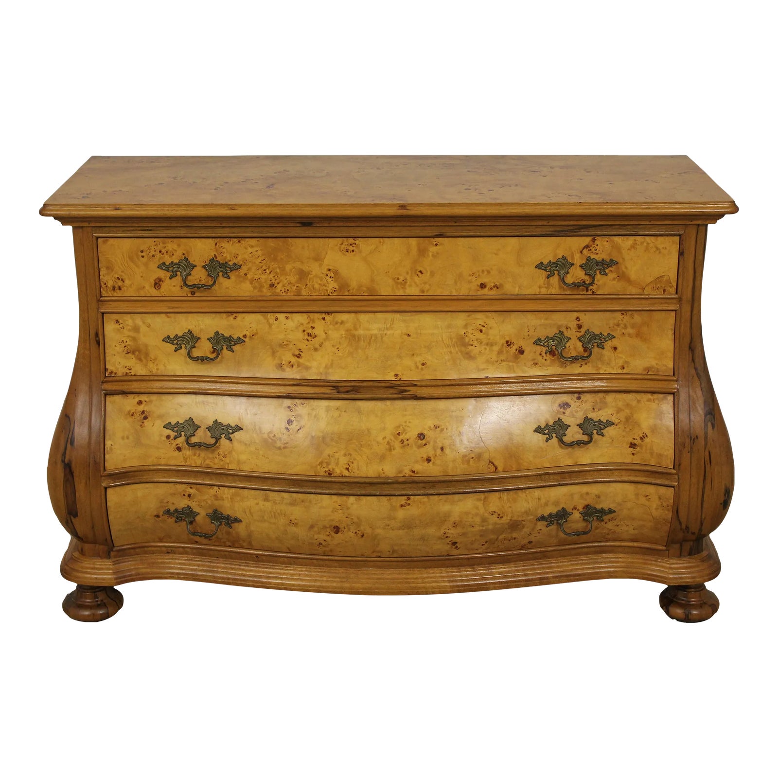 Italian Continental Bombe Front & Side Commode Chest | Chairish