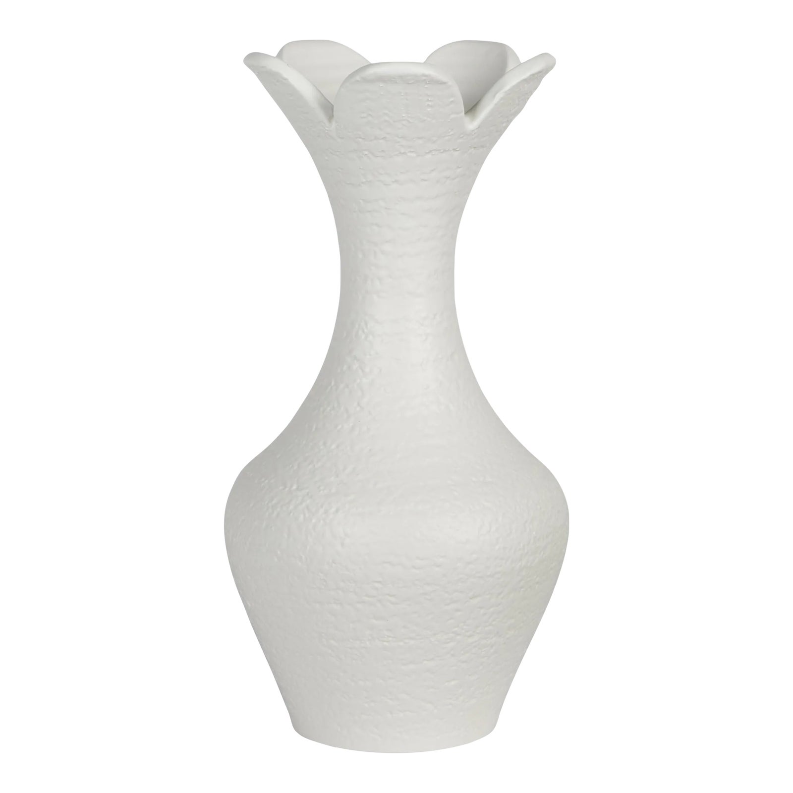 Small White Ceramic Tulip Vase | Chairish