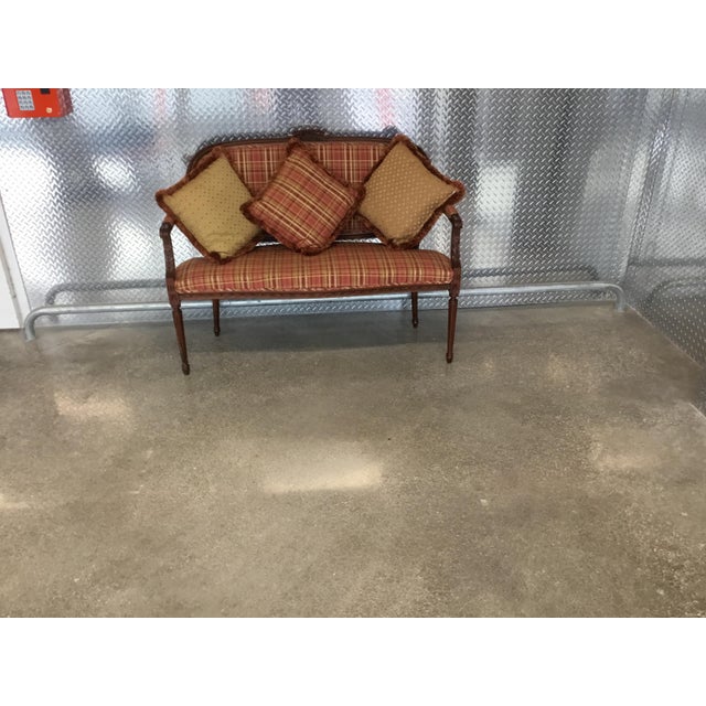 Vintage American Classical Plaid Tea Sofa | Chairish