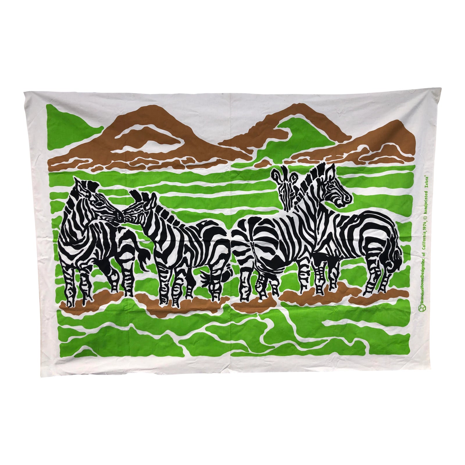 Unstretched Zebra Screen Print Textile Art | Chairish