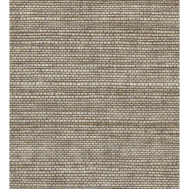 Sample - The House of Scalamandré Sisal Metallic Wallcovering, Bronze ...