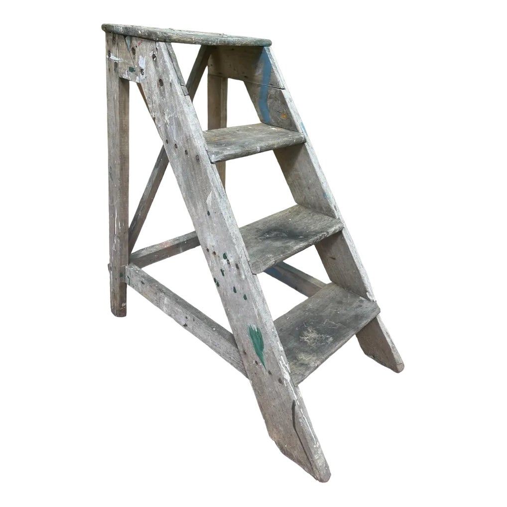 Vintage Step Ladder, 1950s | Chairish