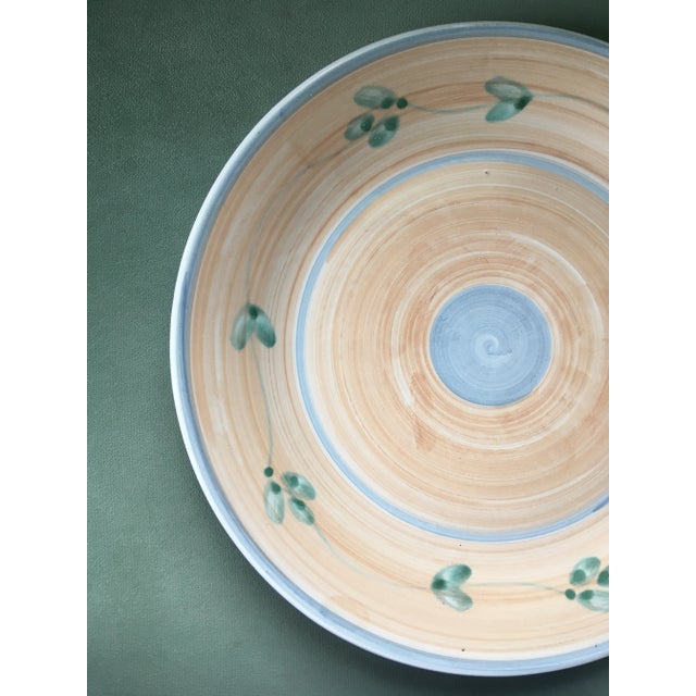 Vintage Caleca Peach Floral Italian Ceramic Serving Platter | Chairish