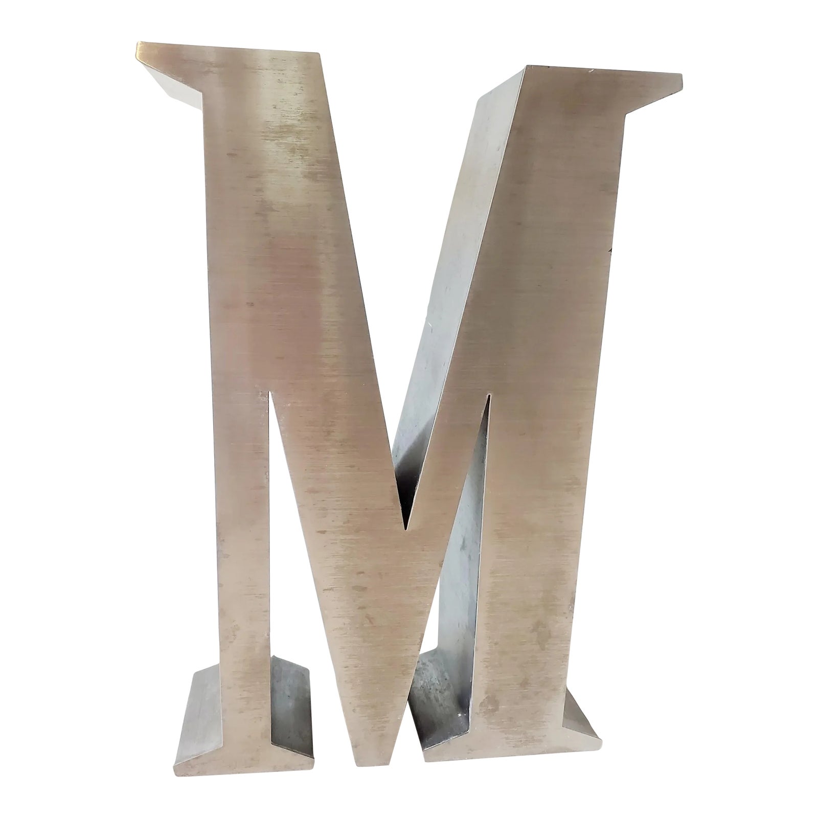 Metal & Glass M Sign, Vintage | Chairish