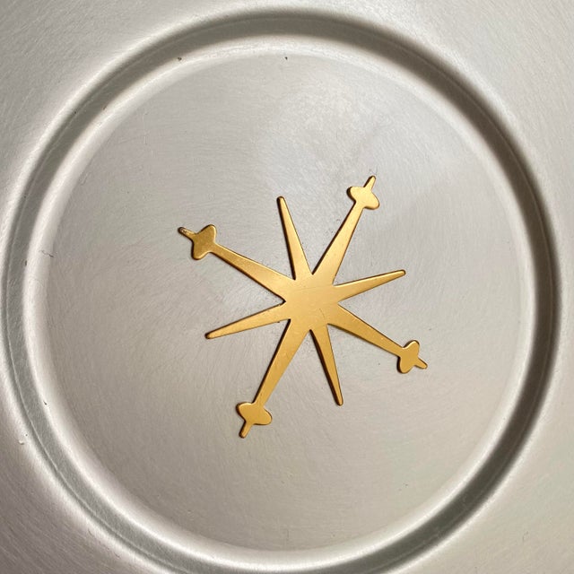 Mid Century Modern Mirro Medallion Serving Tray Aluminum Atomic ...