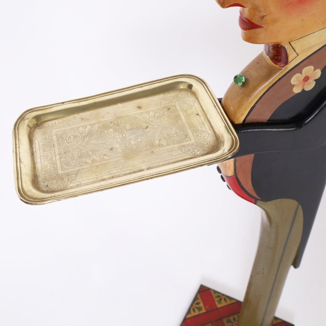 English Standing Butler With Serving Tray | Chairish