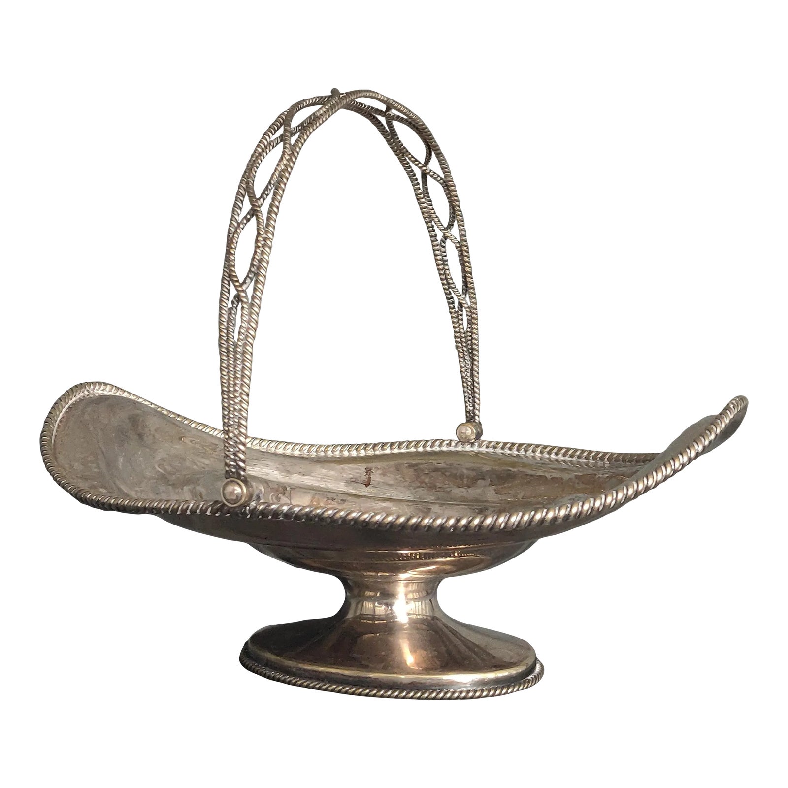 Mid-19th Century Rodgers Bros Silver Plated Basket | Chairish