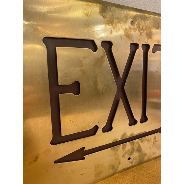 Mid 20th Century Antique Brass Beveled Border Exit Faceplate Sign ...
