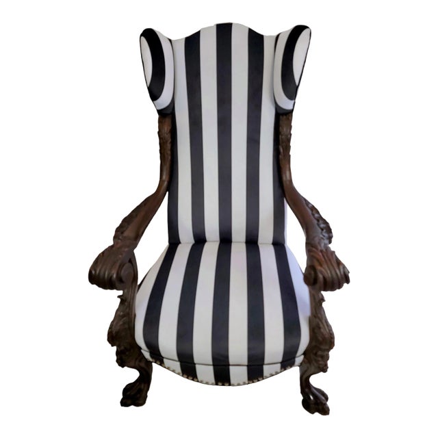 1860s Rococo Revival Wingback Chair | Chairish