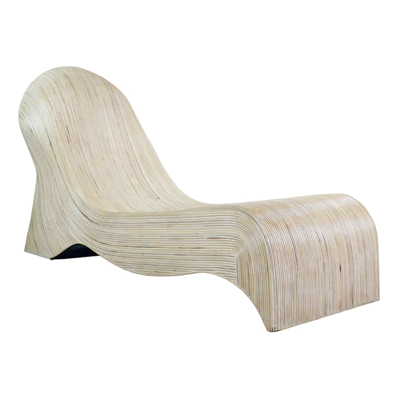 Matthew Izzo Home Stiletto Natural Rattan Weave Chaise Lounge | Chairish