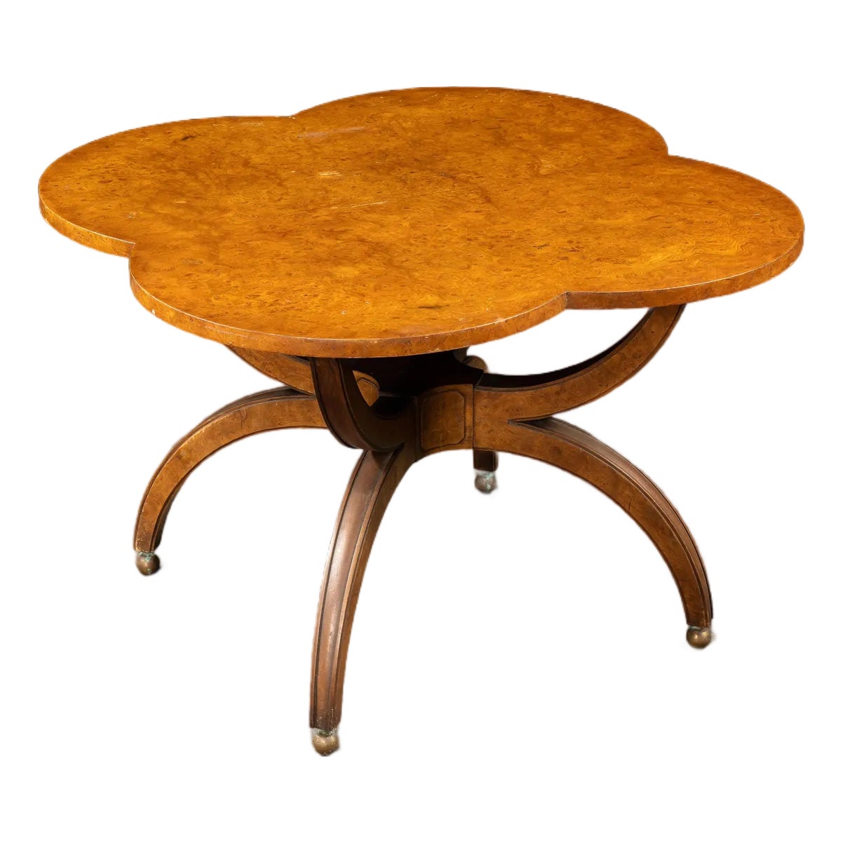 1930s Vintage Neoclassical Quatrefoil Parlor Table | Chairish