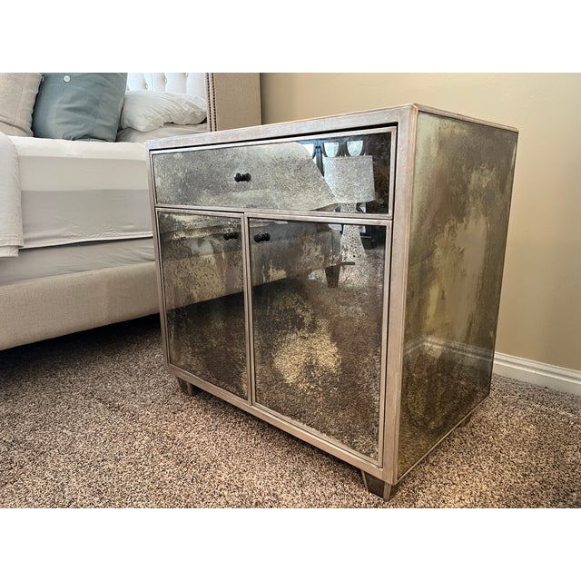 Ironies Antique Mirrored Nightstand Chairish